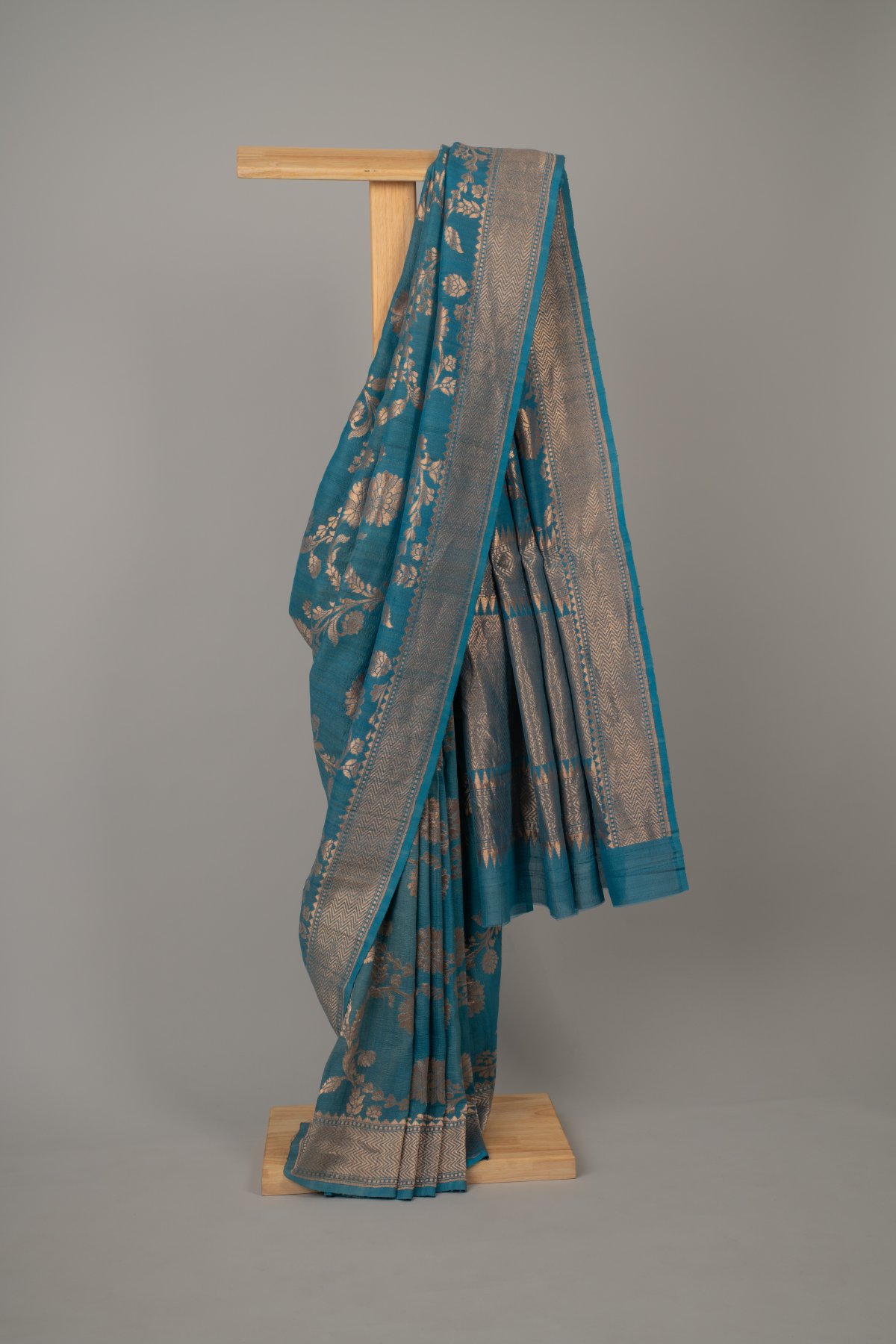 Blue Tussar Banaras Silk Saree