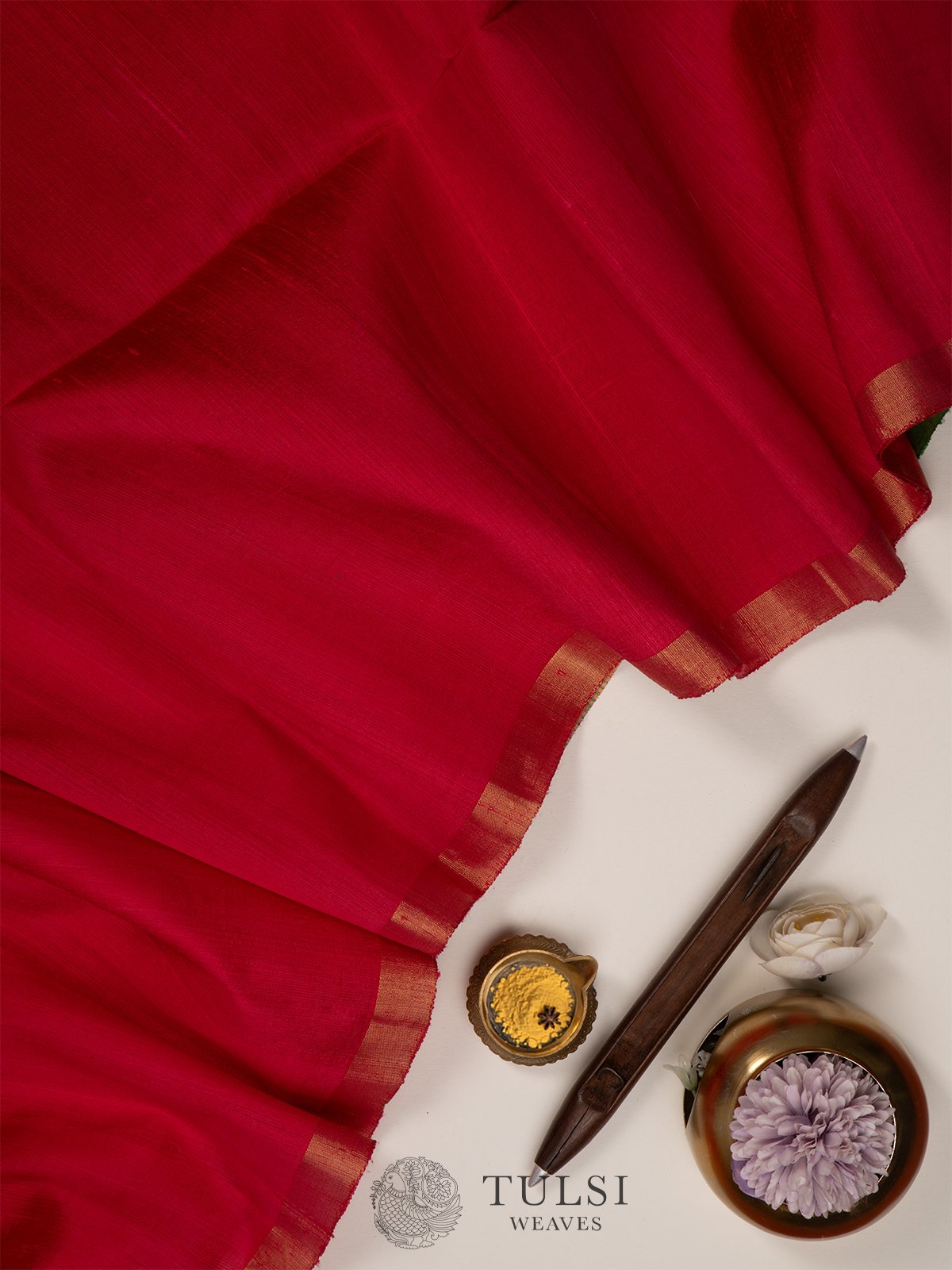 Red Raw Silk Saree