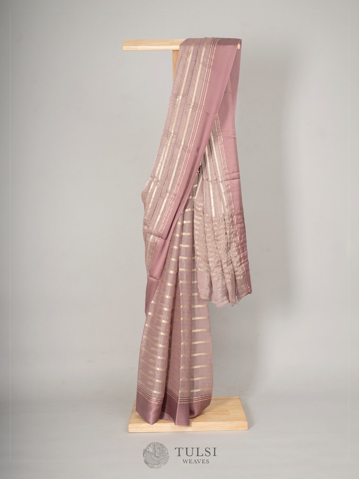 Elegant Light Mulberry Banaras Georgette Silk Saree - Tulsi Weaves
