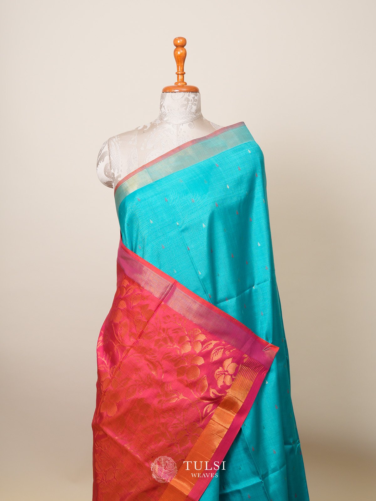 Light Blue Uppada Silk Saree - Elegant Indian Ethnic Wear - Tulsi Weaves