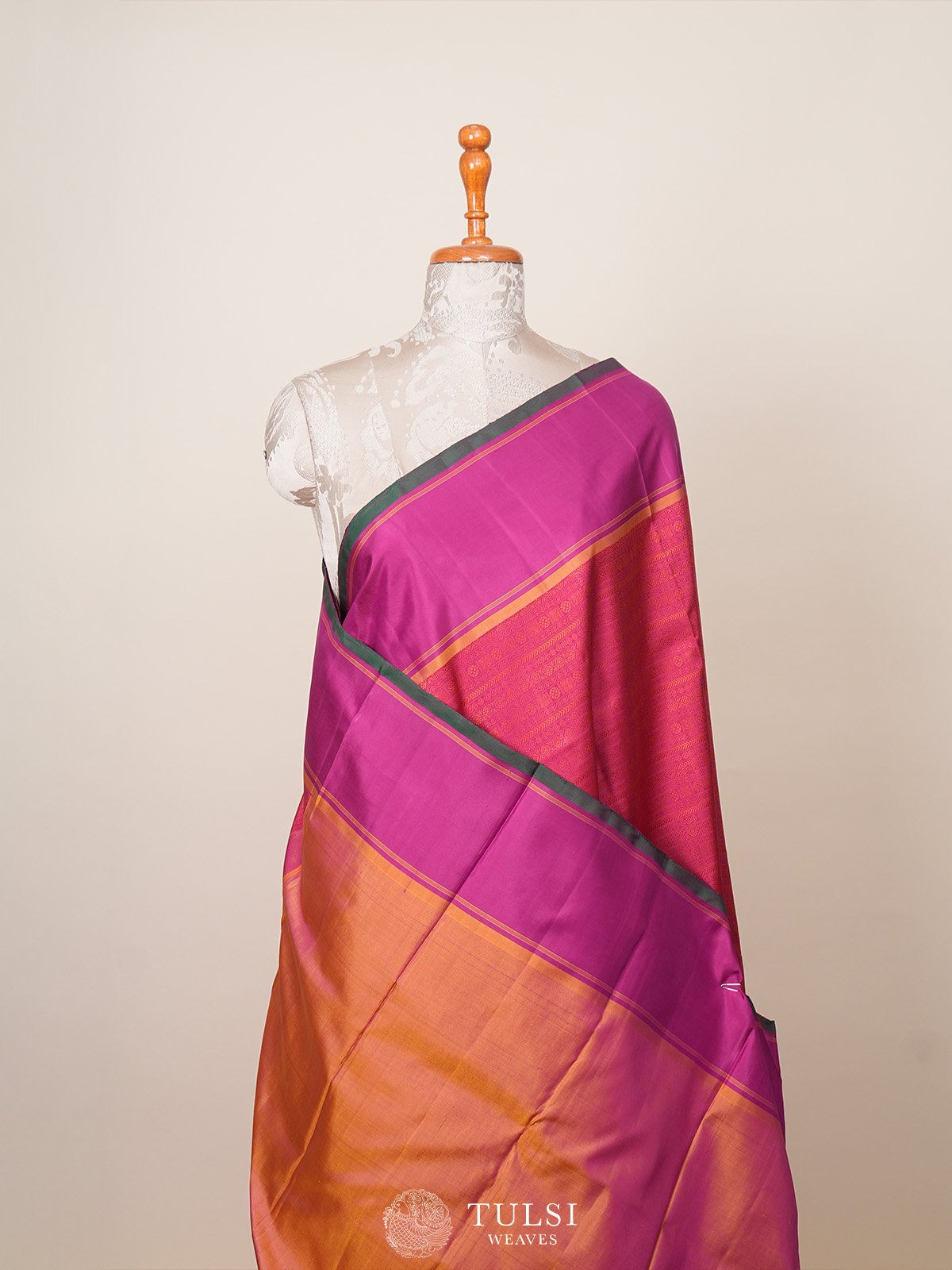 Magenta Thread Brocade Kanjeevaram Silk Saree - Exquisite Elegance ...