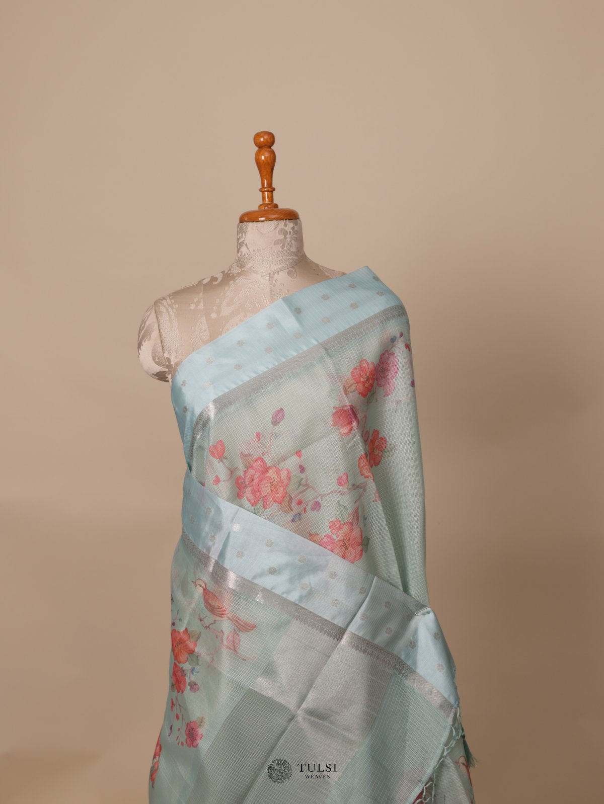 Mint Green Semi Kota Saree - Tulsi Weaves