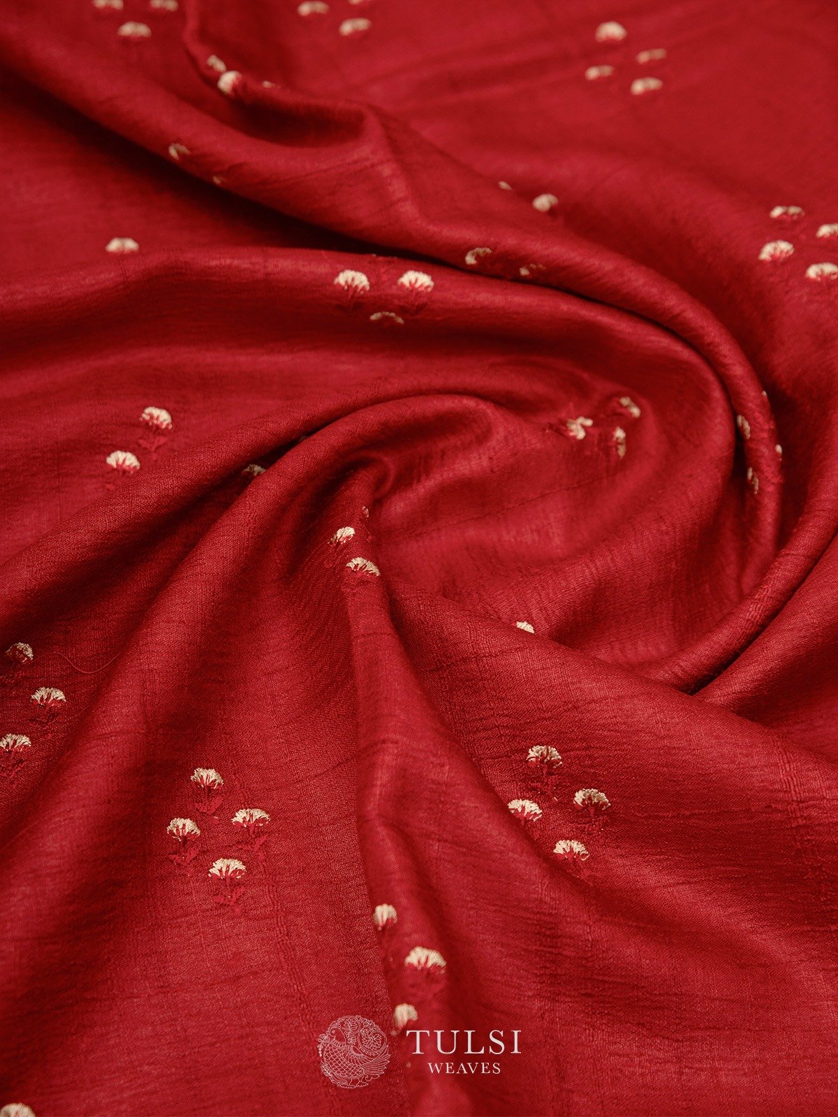 Buy Elegant Red Shibori Tussar Silk Saree Online - Tulsi Weaves