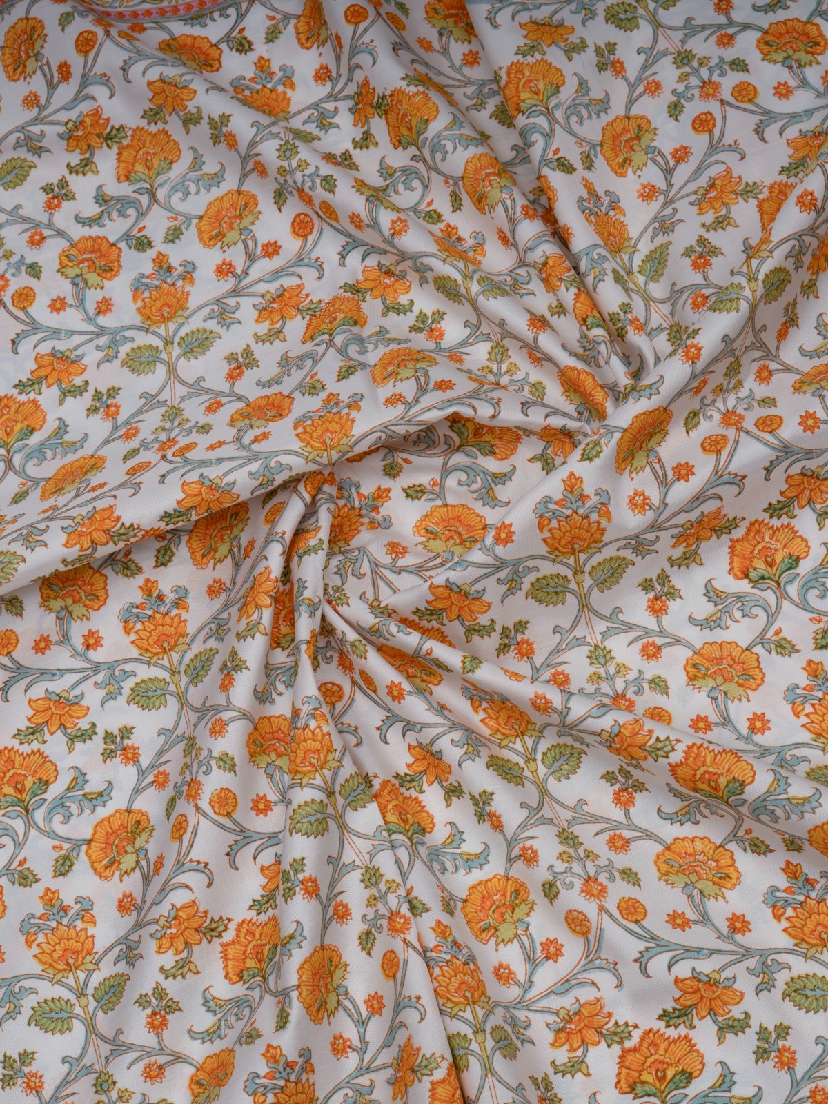 Elegant Floral Block print Kanjeevaram Silk Saree Shop Now - Tulsi Weaves