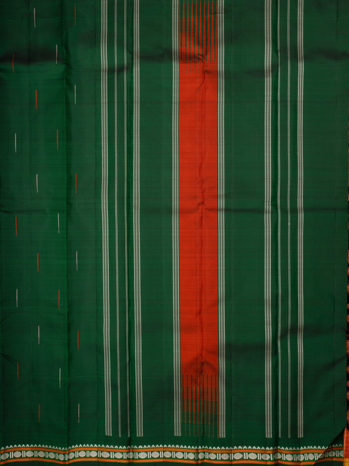 Shop Exquisite Dark Green Kanjeevaram Silk Saree with Pattu Pett Border ...