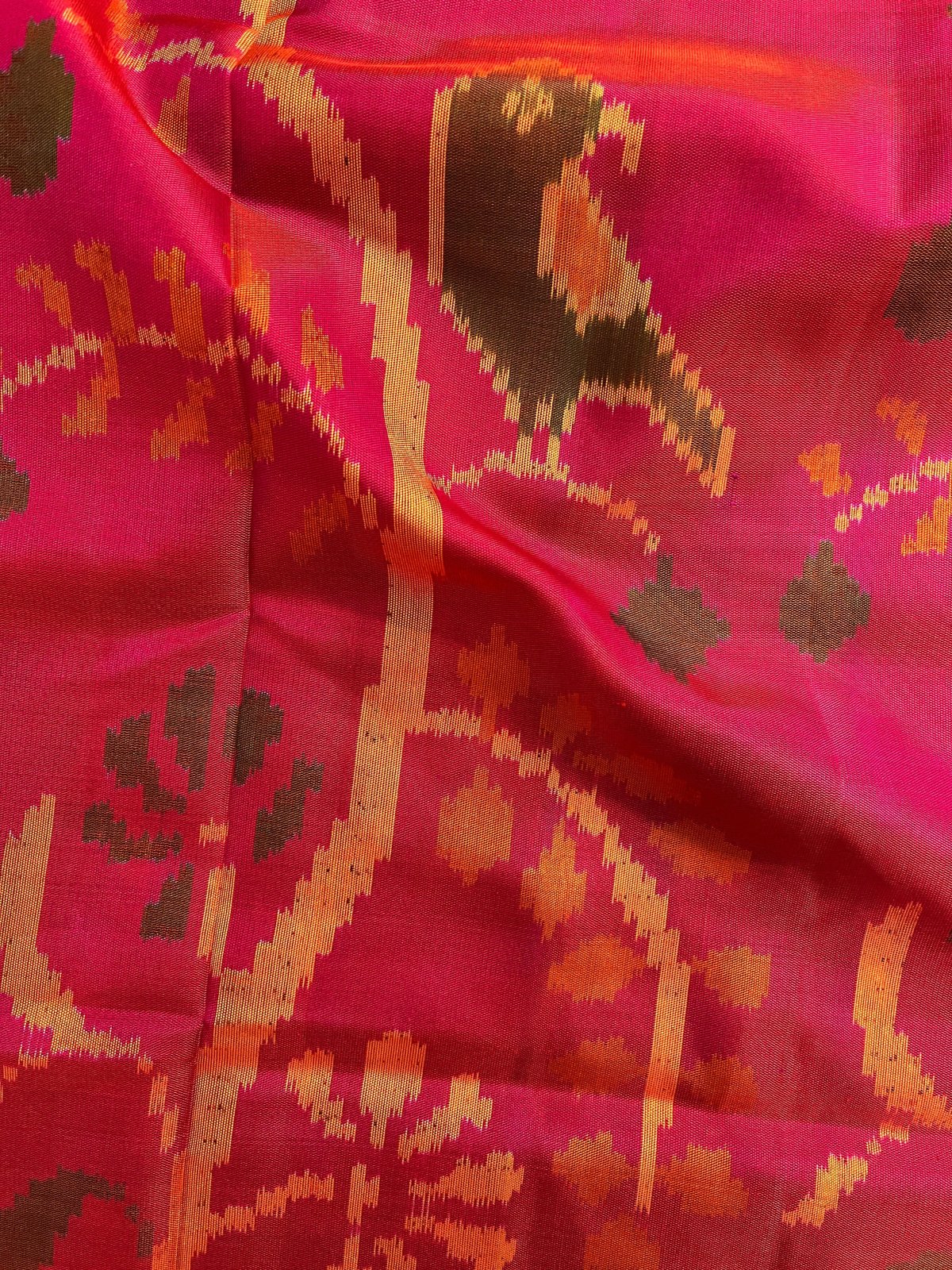 Pink Patola Silk Saree with Matching Self Border - Exquisite Ethnic ...
