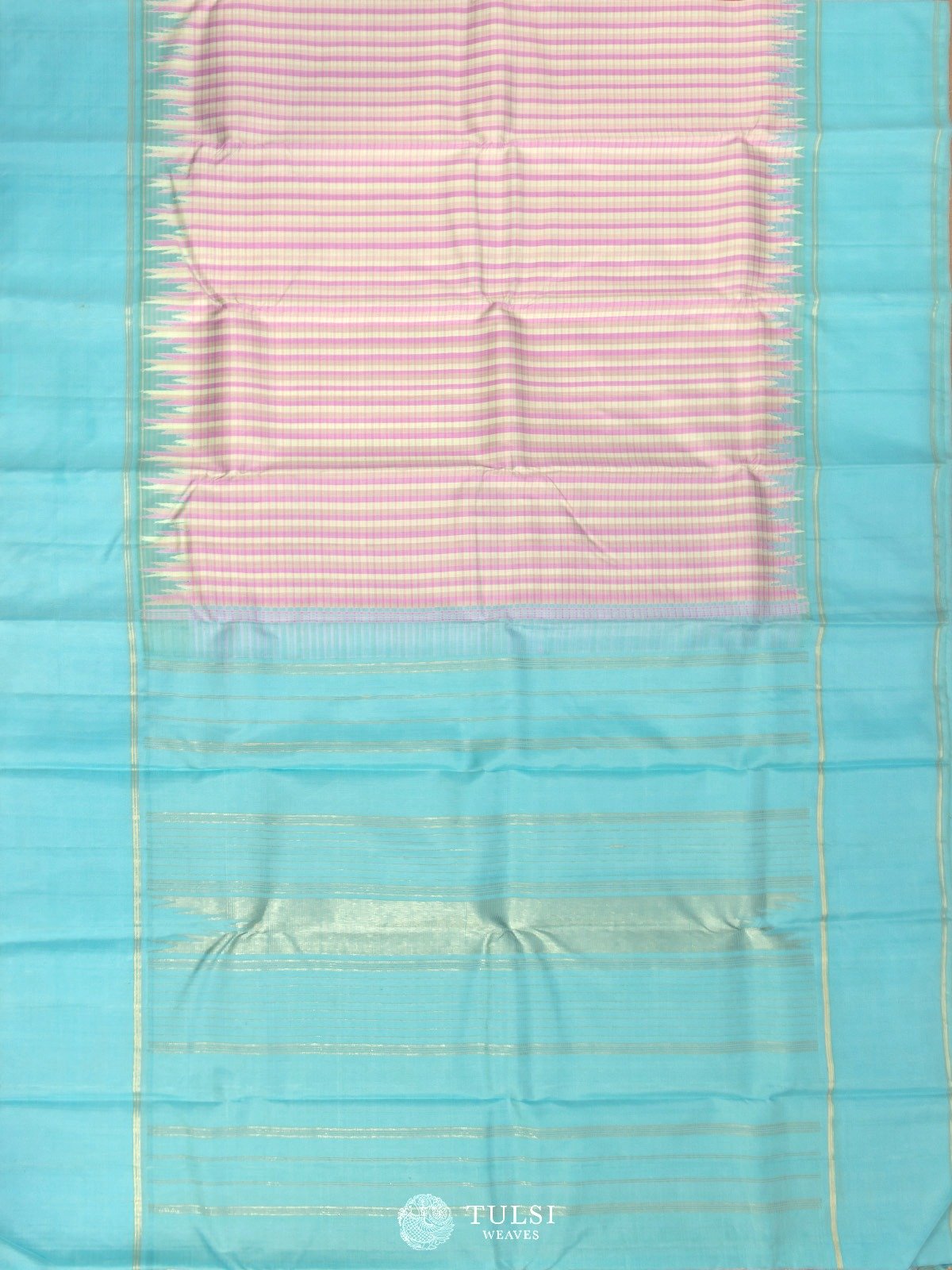 Multi Color Checked Kanjeevaram Silk Saree