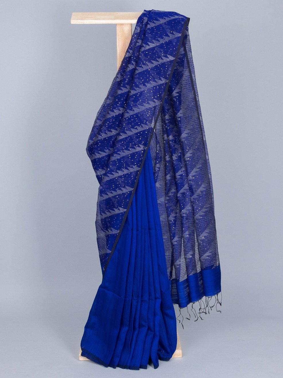 Blue Half And Half Silk Saree shop this saree from tulsi weaves